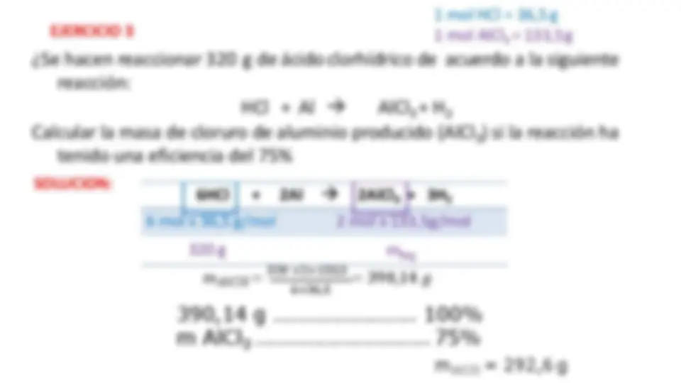 Ejercicios Resueltos de Estequiometría en Química General | Ejercicios ...