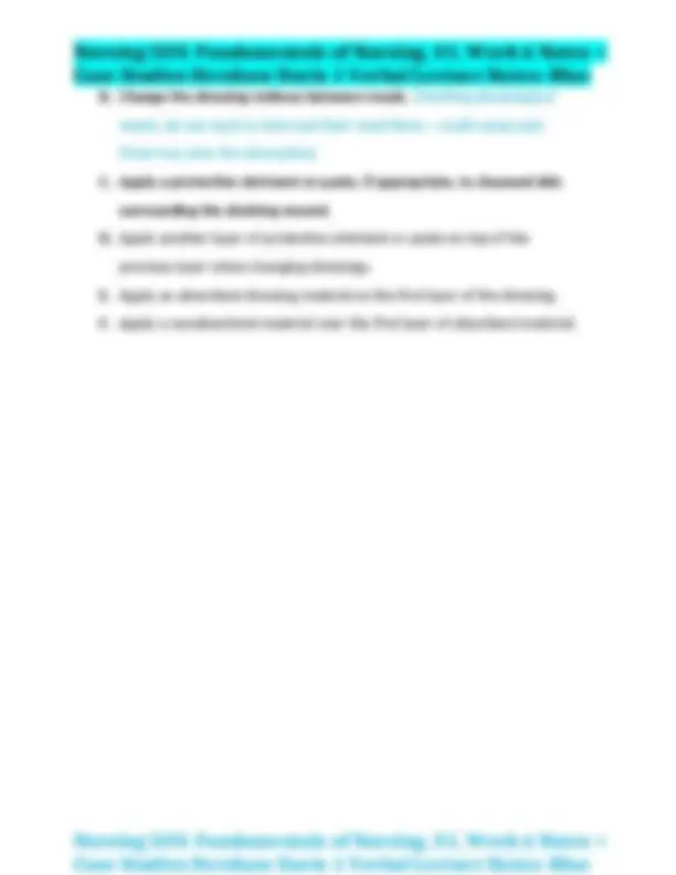 Nursing 503: Fundamentals of Nursing, 01, Week 6 Notes + Case Studies ...