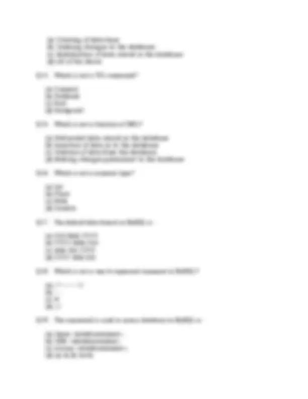 Worksheet 1 -SQL | Summaries Database Management Systems (DBMS) | Docsity
