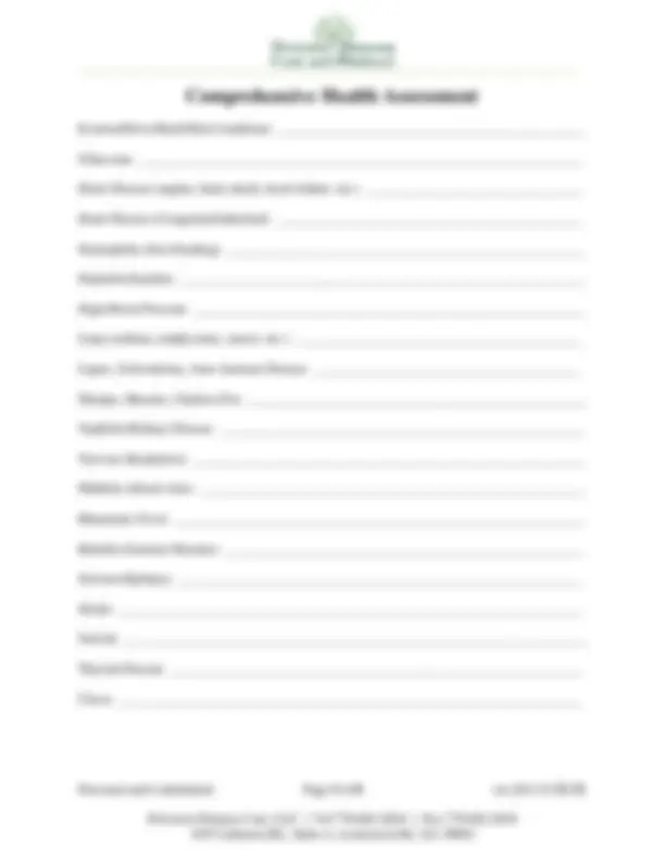 Comprehensive Health Assessment | Lecture notes Public Health | Docsity