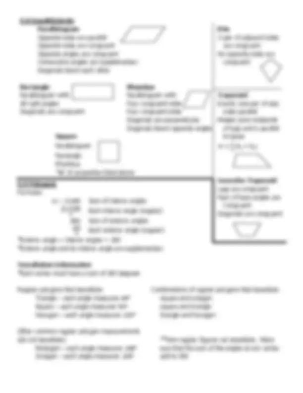 Geometry SOL Review Study Guide of Important Information ... | Lecture ...