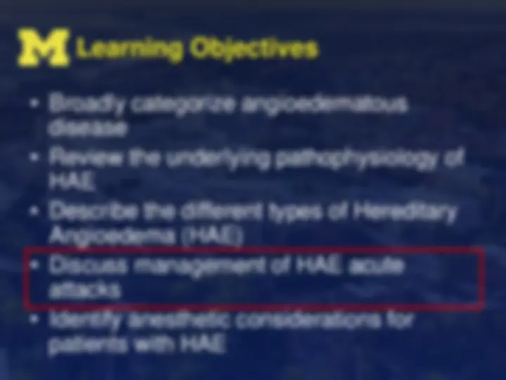 Hereditary Angioedema: Anesthetic Considerations and Management of ...