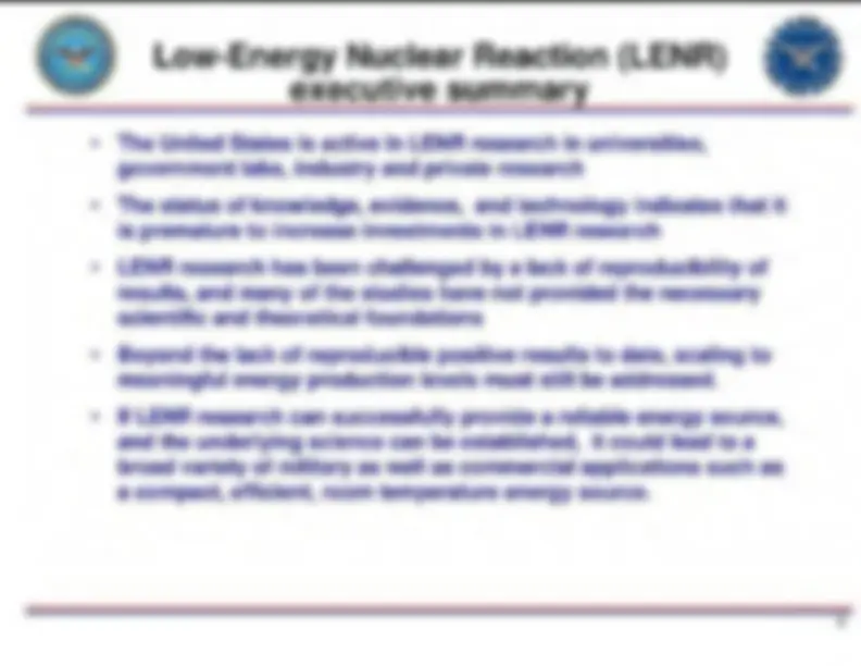 Low-Energy Nuclear Reactions (LENR) Research Briefing | Lecture notes ...