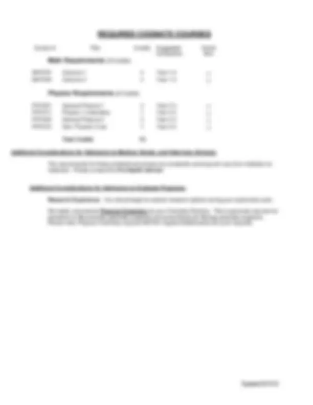 B.S. in Biochemistry Curriculum and Major Requirements Worksheet ...
