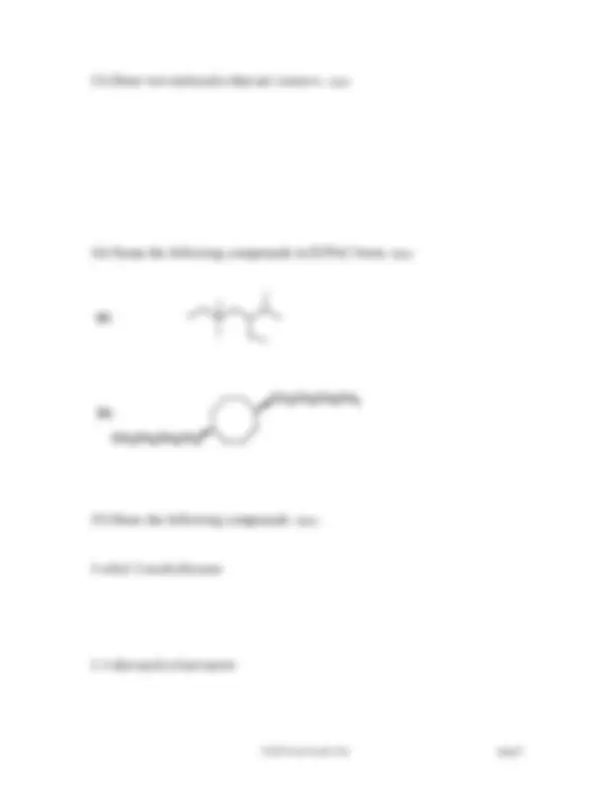 Organic Chemistry Exam 1: Chapters 1-4 | Exams Organic Chemistry | Docsity