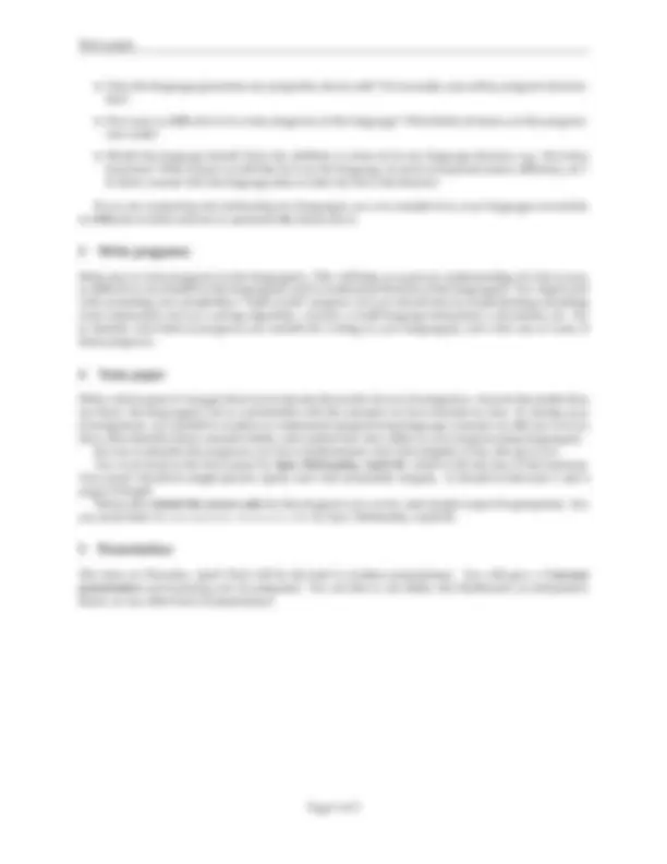 Termpaper on Programming Languages | Assignments Programming Languages | Docsity