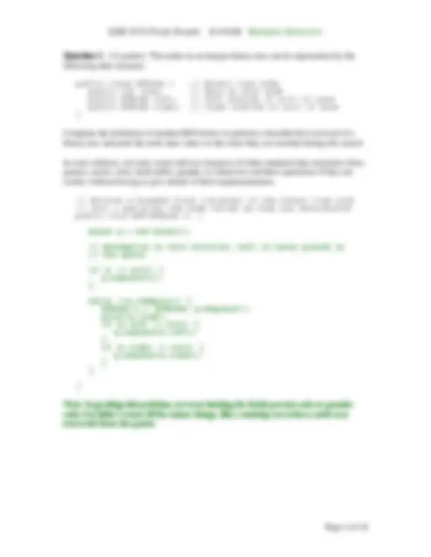 CSE 373 Final Exam Sample Solution | Exams Algorithms and Programming | Docsity