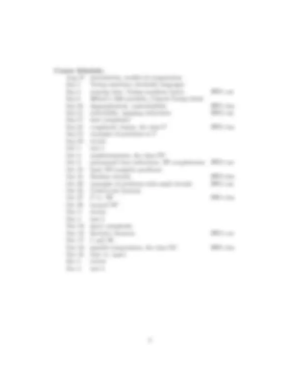 Cs 353 Theory Of Computation Lecture Notes Theory Of Computation Docsity