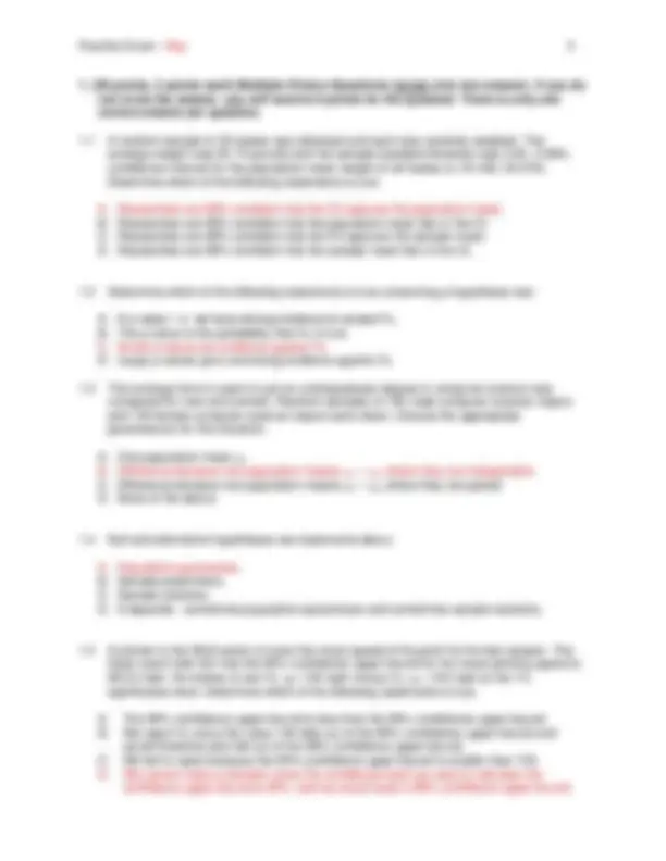 Practice Exam - Key 1 for STAT 350 Exam 2: Practice Exam Spring 2016 | Exams Probability and ...