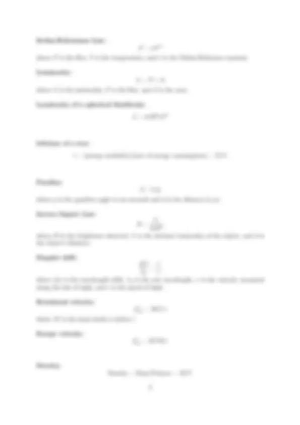 Useful Constants and Formulae from Astro 120 | Summaries Astrophysics | Docsity