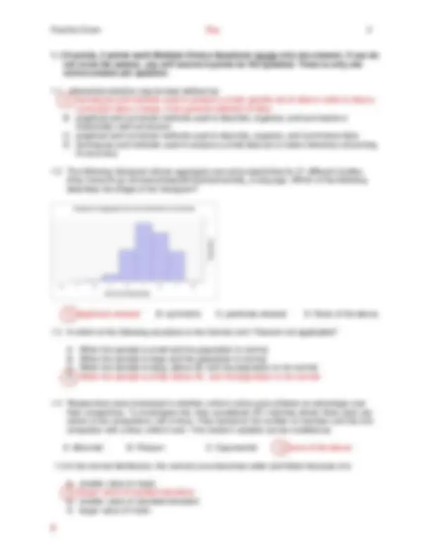 STAT 350 Practice Exam Spring 2016 | Slides Probability and Statistics | Docsity