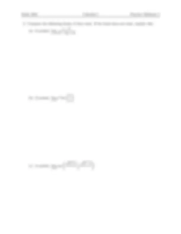 Calculus I Practice Midterm Exam | Summaries Calculus | Docsity