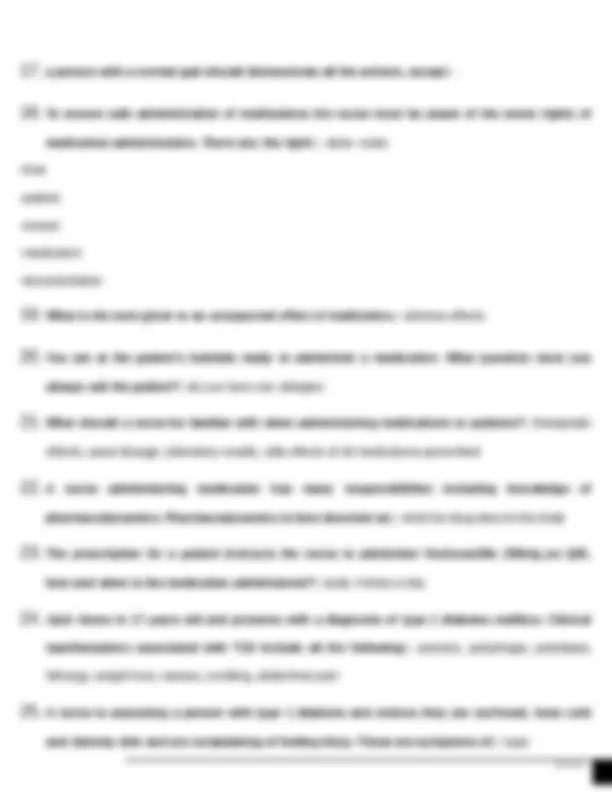 MN502 MCQ Exam Questions and Answers: Nursing Fundamentals | Exams Community Corrections | Docsity