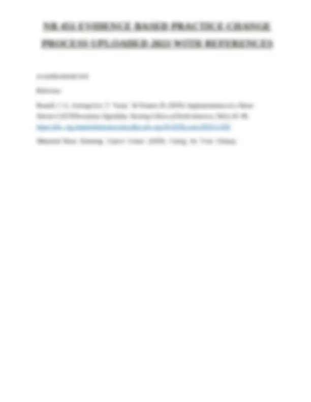 Week 6 Assignment: EBP Change Process form ACE Star Model of Knowledge ...