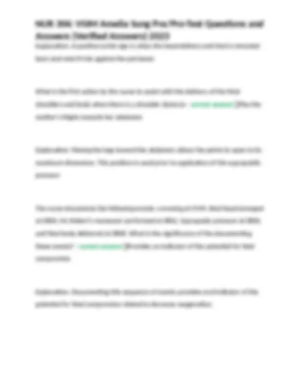 NUR 306: VSIM Amelia Sung Pre/Pro-Test Questions and Answers (Verified ...