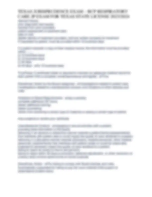 TEXAS JURISPRUDENCE EXAM – RCP RESPIRATORY CARE JP EXAM FOR TEXAS STATE ...