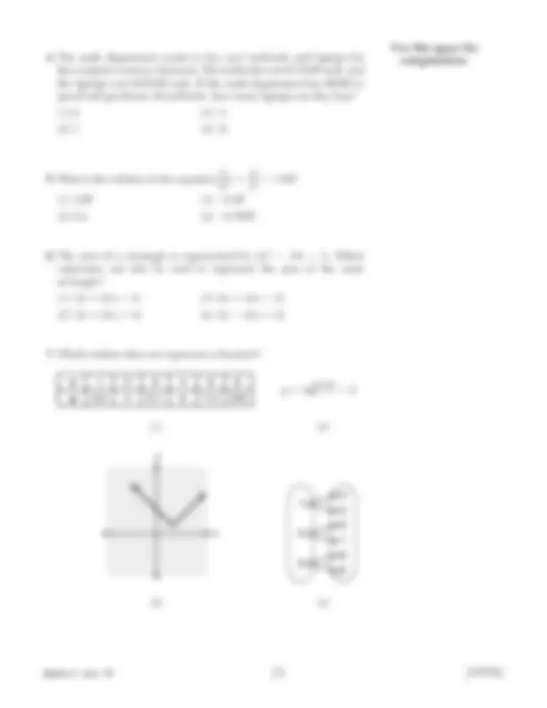 REGENTS HIGHSCHOOL EXAMANATION Algebra I | Exams Mathematics | Docsity