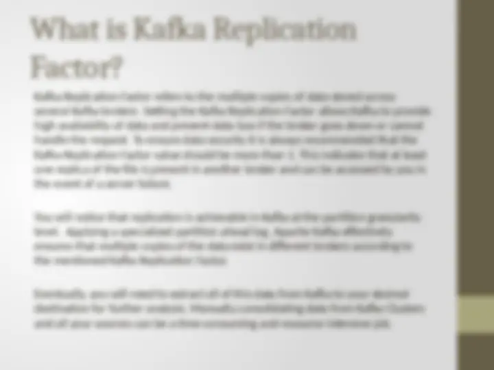 Replication Factor in Apache Kafka | Summaries Law | Docsity