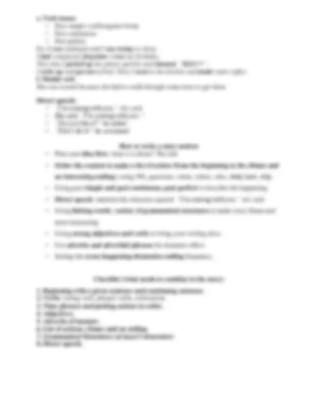 Story Writing Handout | Exercises English | Docsity