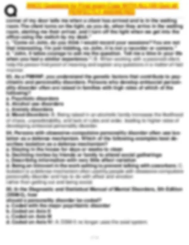 PSYCH 621 NP Review ANCC Questions for Final exam-Copy WITH ALL 100 ...