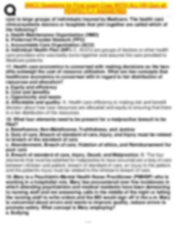 PSYCH 621 NP Review ANCC Questions for Final exam-Copy WITH ALL 100 ...