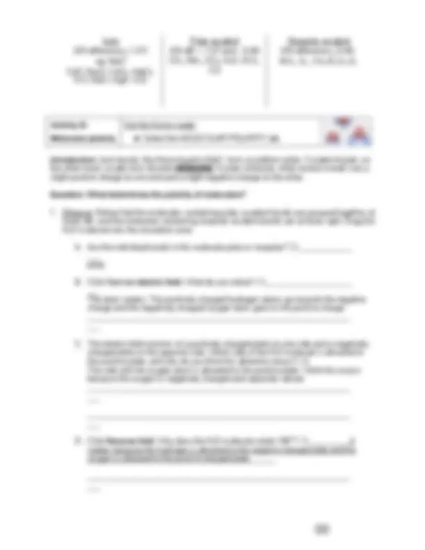Gizmos Polarity and Intermolecular Forces Lab sheet. | Exams Chemistry ...