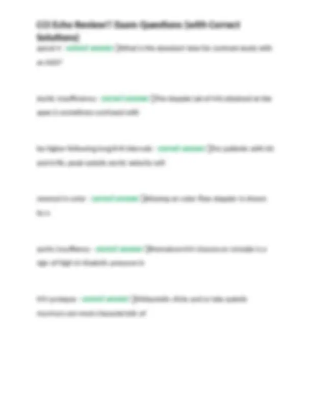 CCI Echo Review!! Exam Questions (with Correct Solutions) | Exams ...