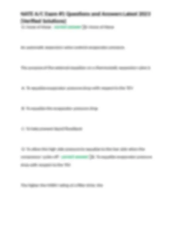 NATE A/C Exam #1 Questions and Answers Latest 2023 (Verified Solutions ...