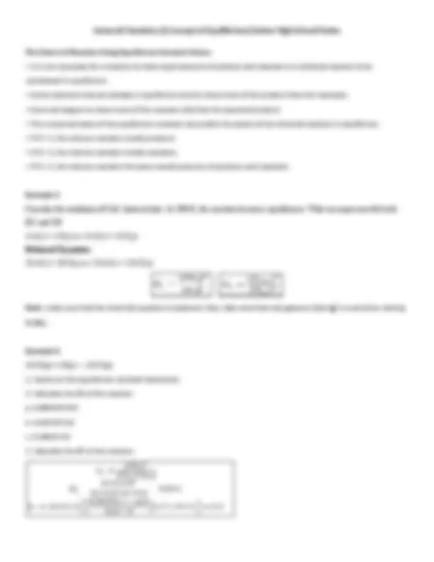 General Chemistry: The Concept of Equilibrium | Lecture notes Chemistry ...