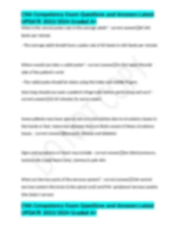 CNA Competency Exam Questions and Answers: Comprehensive Guide for 2023 ...