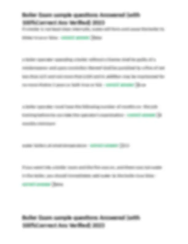 Boiler Exam sample questions Answered (with 100%Corrrect Ans Verified ...