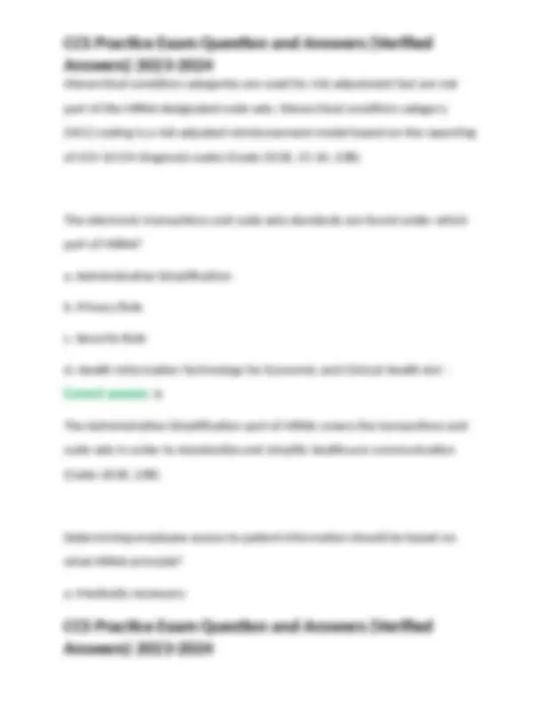 CCS Practice Exam Question and Answers (Verified Answers) 2023-2024 ...