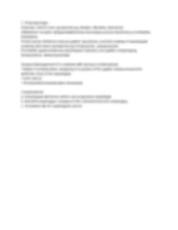 GASTROESOPHAGEAL REFLUX DISEASE (GERD) | Study notes Nursing | Docsity