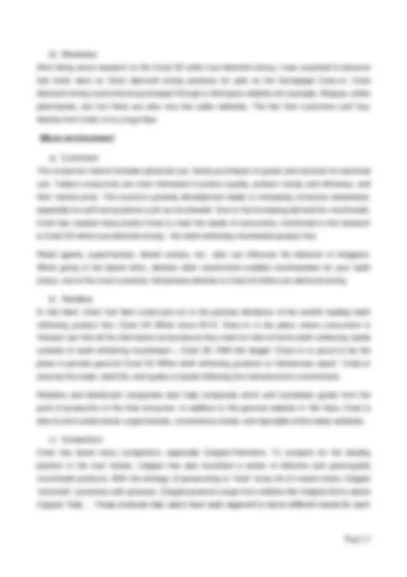 Business Analysis Report: Crest 3D White Luxe Diamond Strong | Thesis ...