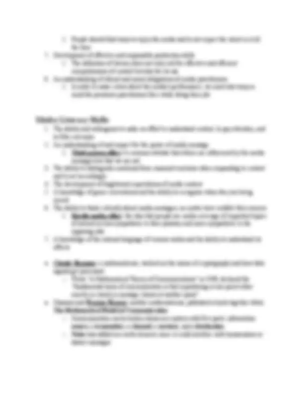 Mass Communication, Culture, and Media Literacy Notes | Lecture notes ...