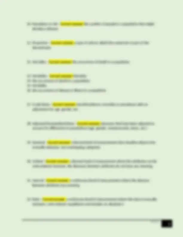 EPI/ BIOSTATS: Final Exam: Module 1, 2, 3 Study Quiz' and Exams Questions with Answers Upd ...