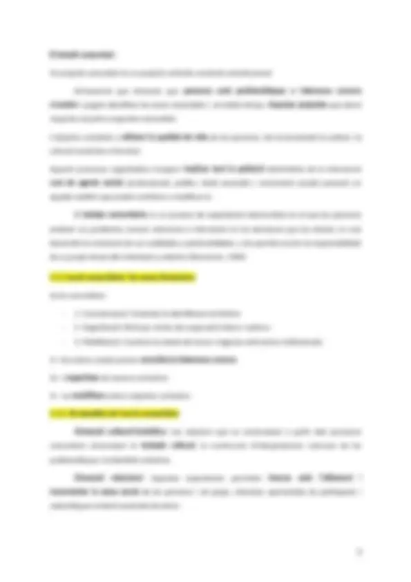 trabajo social comunitario | Ejercicios de Trabajo Social | Docsity