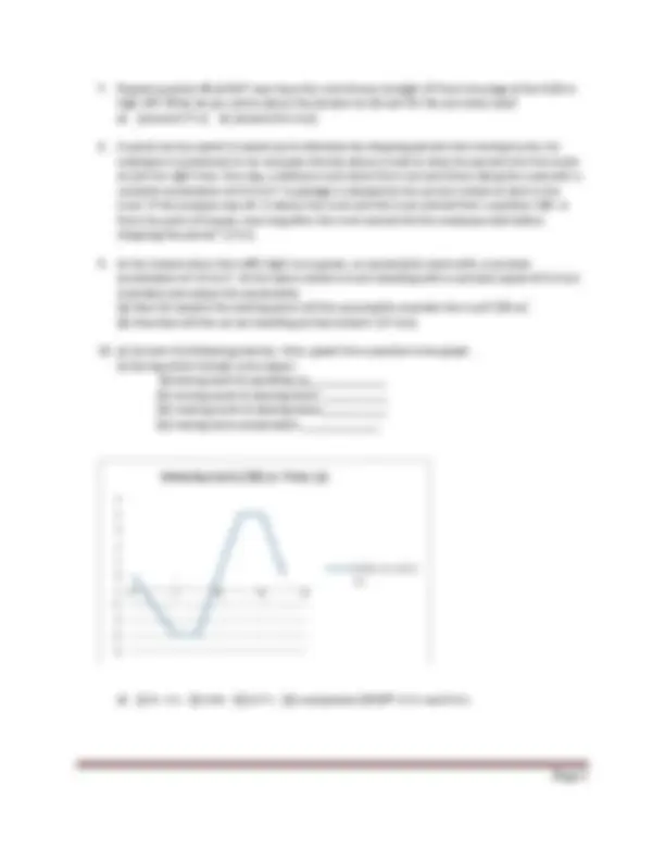 SPH3U Kinematic Review | Exercises Physics | Docsity