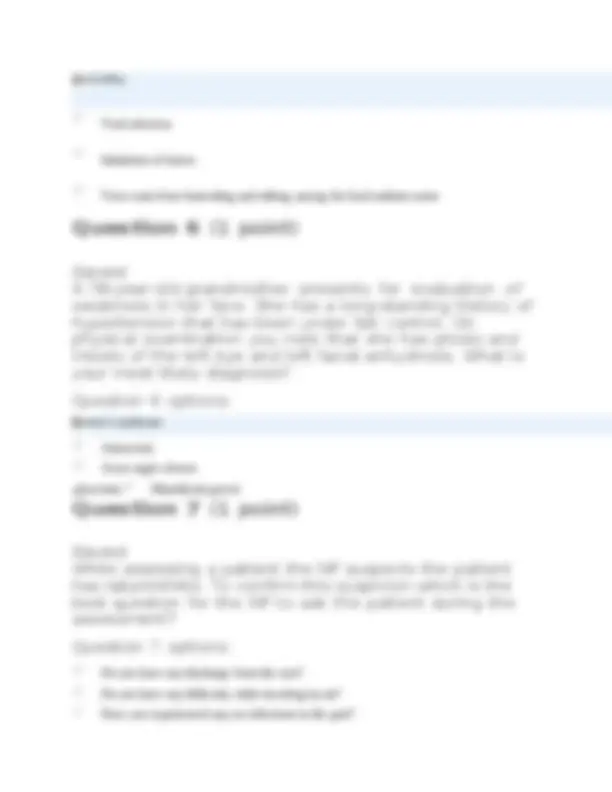 Medical Exam Questions and Answers | Exams Nursing | Docsity