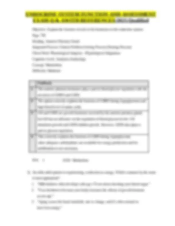 ENDOCRINE SYSTEM FUNCTION AND ASSESSMENT EXAM Q & AWITH REFERENCES/2023 ...