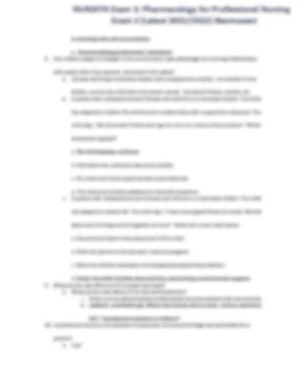 NUR2474 Exam 2 Pharmacology for Professional Nursing Exam 2 (Latest ...