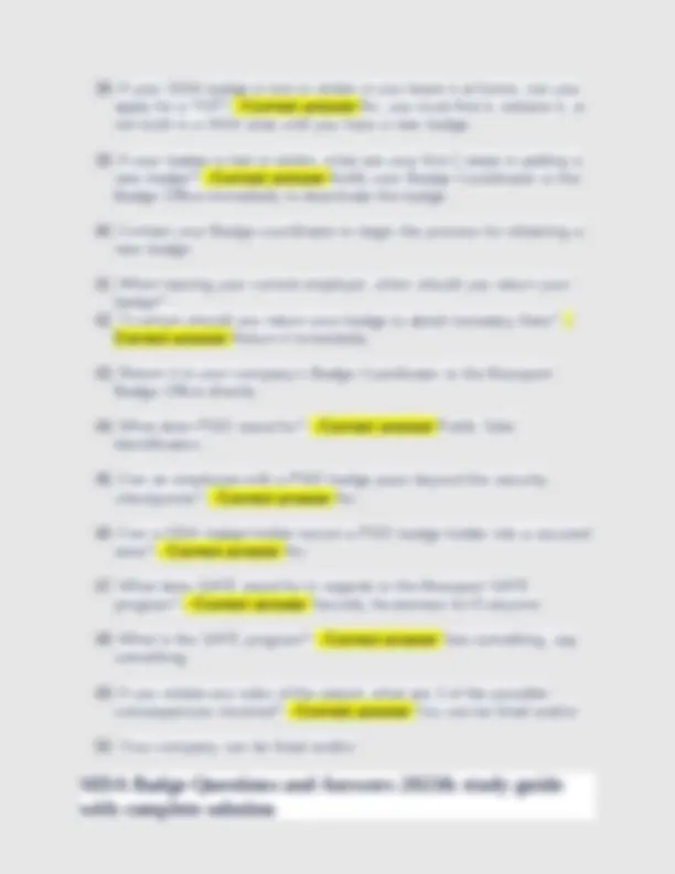 SIDA Badge Questions and Answers 2023& study guide with complete ...