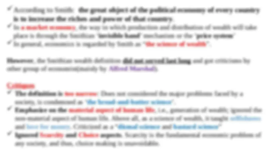 Basic economics chapter one | Lecture notes Economics | Docsity