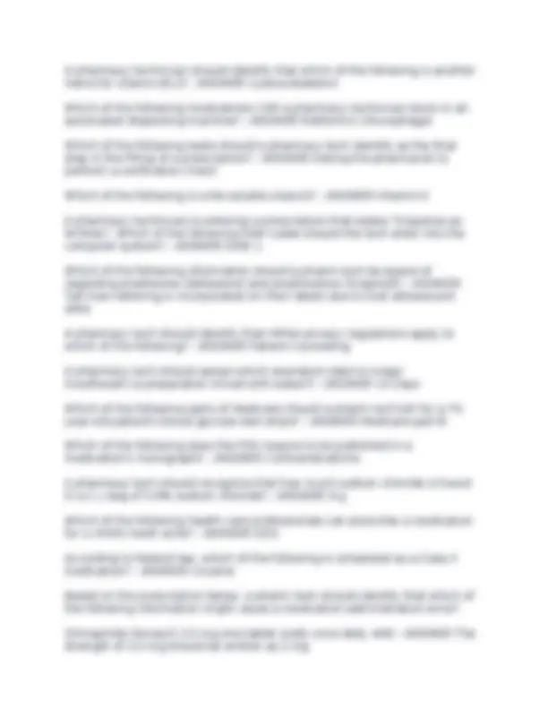 NHA Pharmacy Tech Practice Test Questions Answered 100% Correct 2023 ...