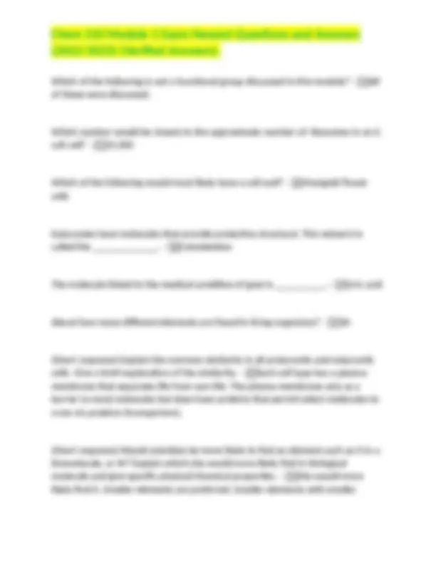 Chem 210 Module 1 Exam Newest Questions and Answers (2022/2023 ...