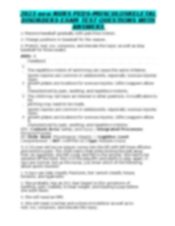 Pediatric Musculoskeletal Disorders Exam Test Questions with Answers ...