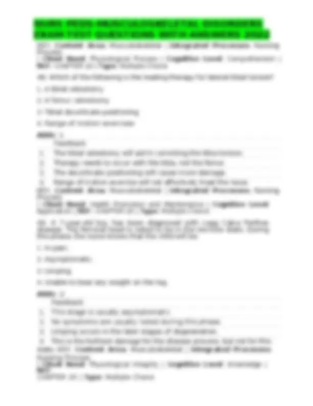 Pediatric Musculoskeletal Disorders Exam Test Questions with Answers ...