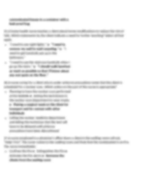 Module 6 Nursing Exam Questions and Answers | Exams Medicine | Docsity