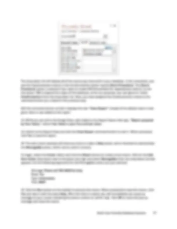 A Complete Guide to MICROSOFT ACCESS | Slides Computer Science | Docsity