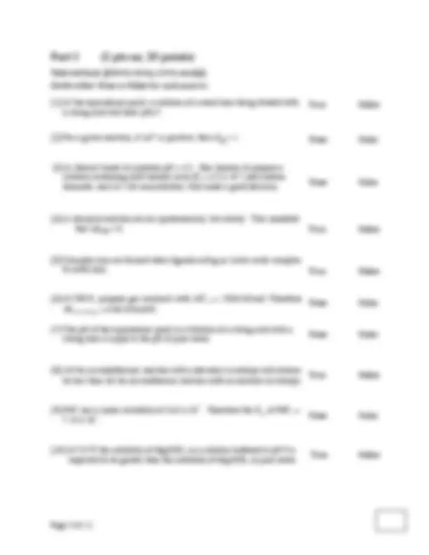 Chem 1602Exam #3 Data Sheet | Exams Chemistry | Docsity